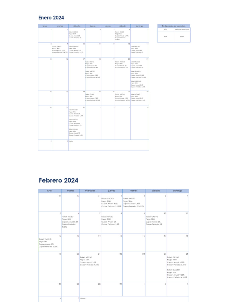 Calendario ONs 2024 | PDF