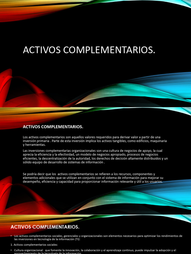 Activos Complementarios. | PDF | Toma de decisiones | Información