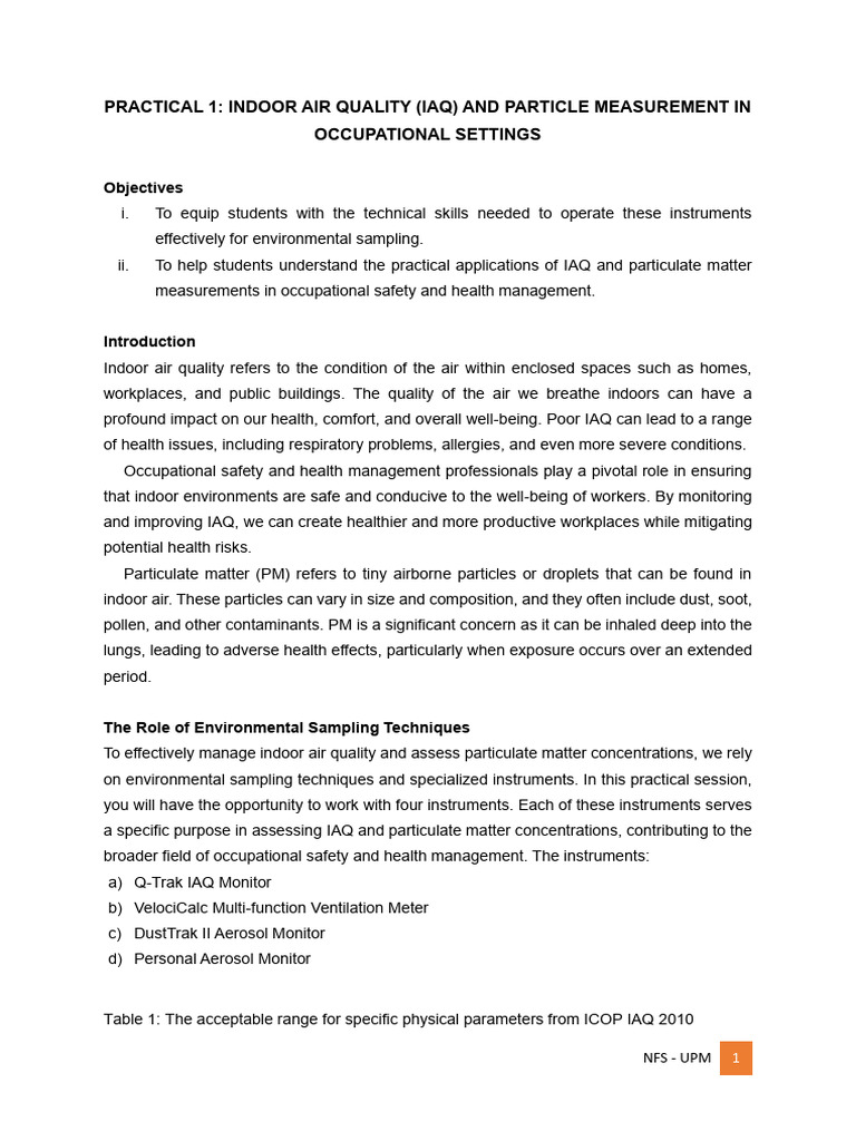 Indoor Air Quality Measurement Guide | PDF | Particulates | Air Pollution