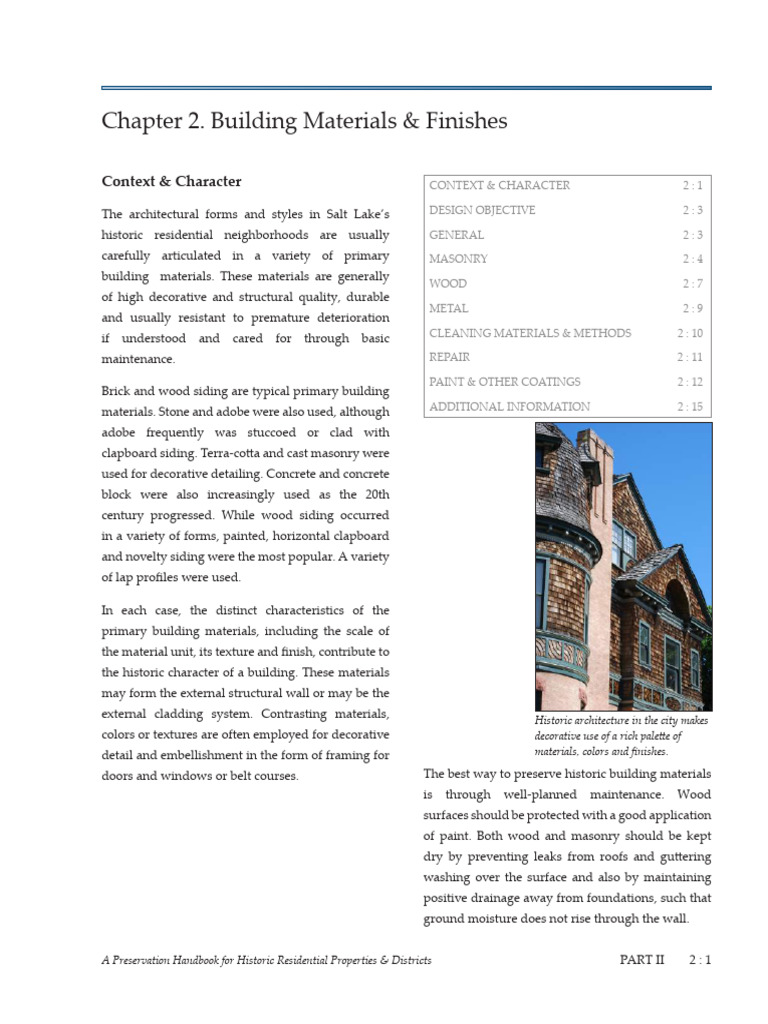 Historic Building Materials Preservation | PDF | Mortar (Masonry) | Masonry
