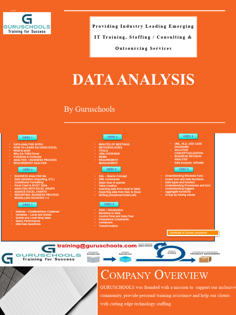 Data Analysis Training Overview | PDF | Microsoft Excel | Spreadsheet