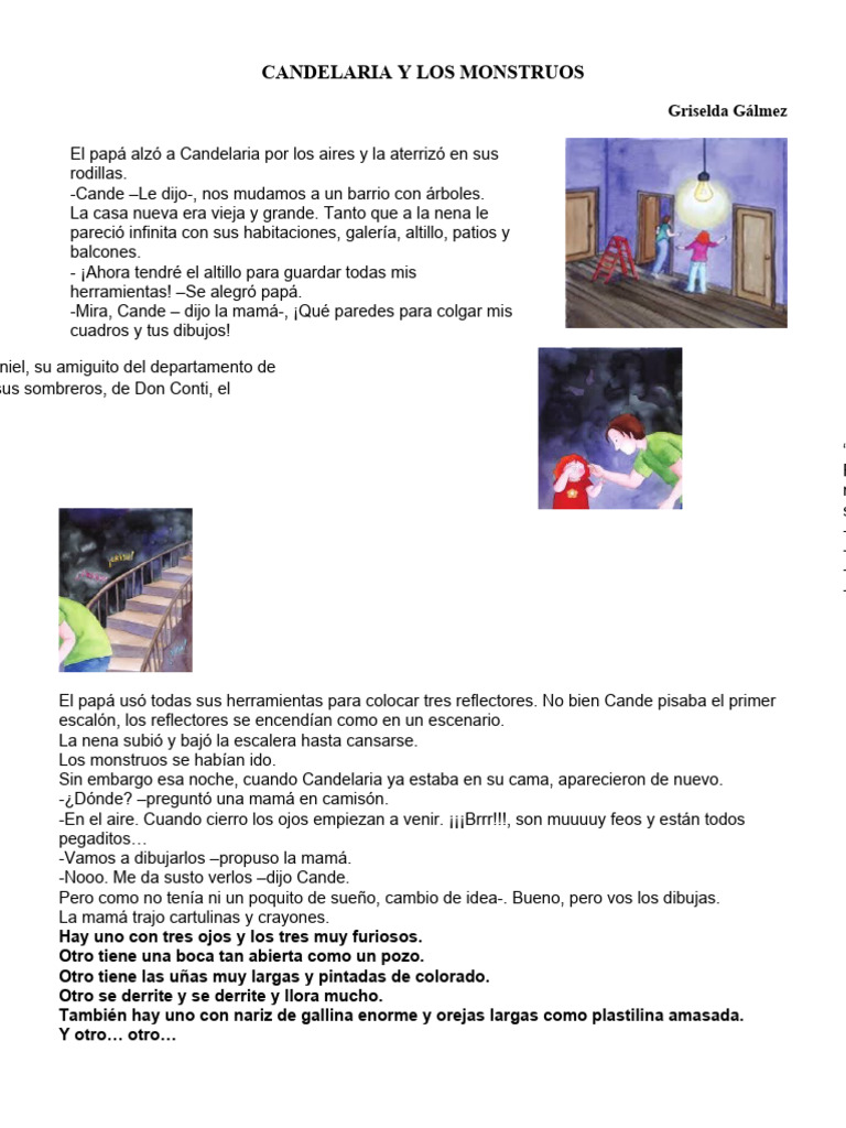 taller biblioteca 1º CANDELARIA Y LOS MONSTRUOS | PDF