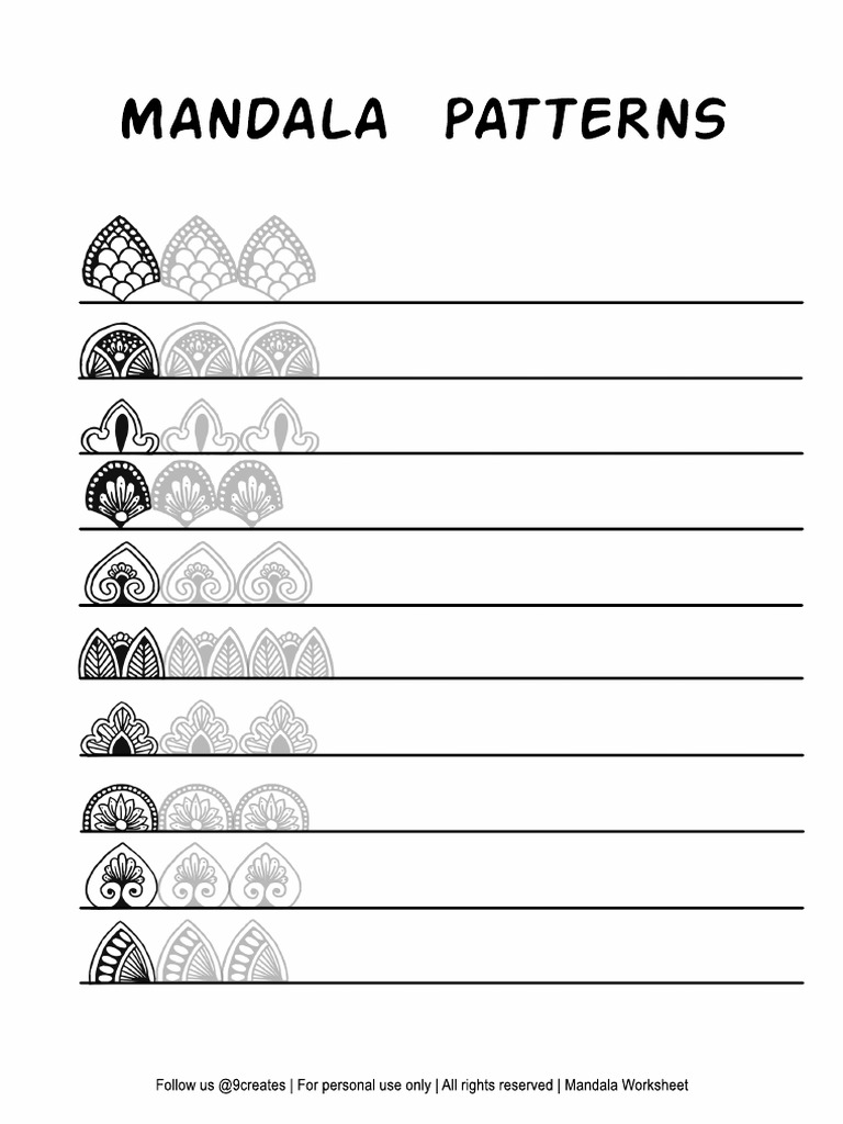 Mandala Patterns Worksheet | PDF
