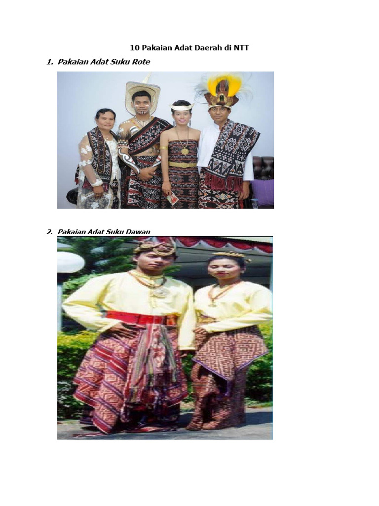 10 Pakaian Adat Daerah Di NTT | PDF