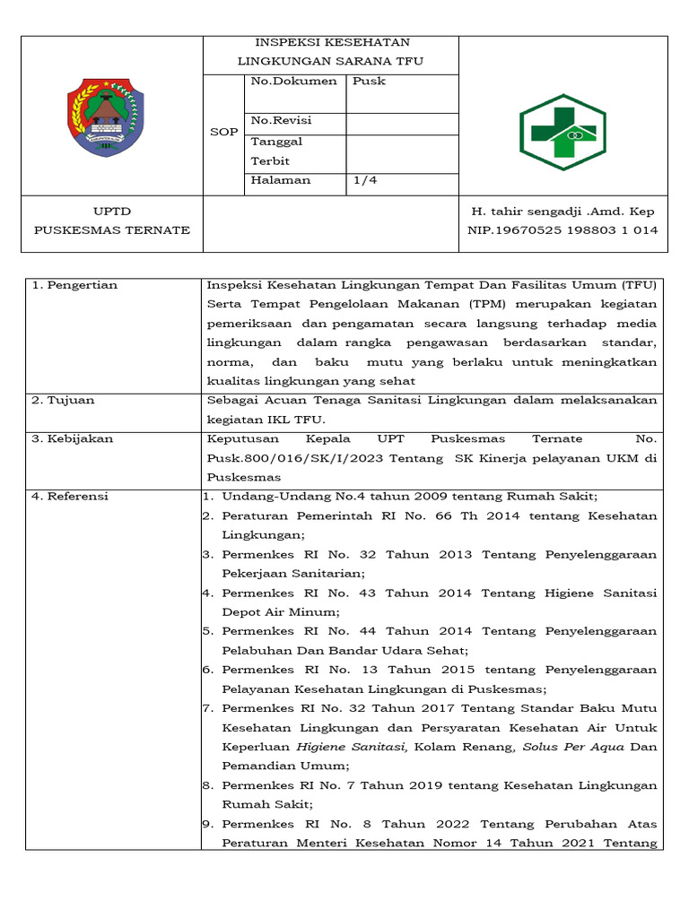 Sop Ikl Tfu | PDF | Pengembangan Diri | Kesehatan Holistik