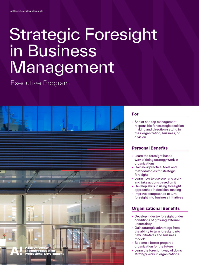 Strategic Foresight for Business Leaders | PDF | Master Of Business ...