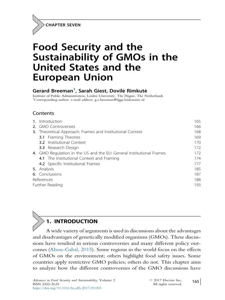 Eeman 2017 - Food Security GMO US EU | PDF | Genetically Modified ...