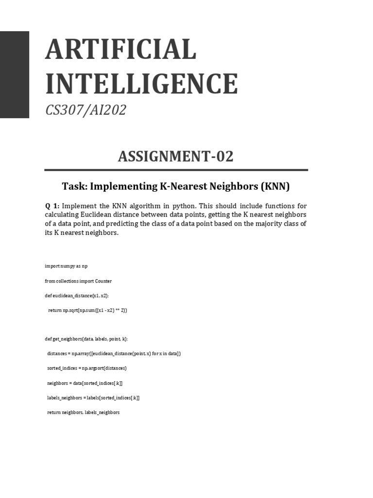 Assignment No 2 AI | PDF | Algorithms | Artificial Intelligence
