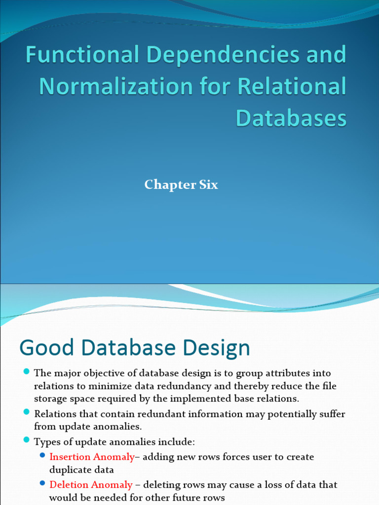 Chapter6 Normalization | Download Free PDF | Computer Data | Data Management