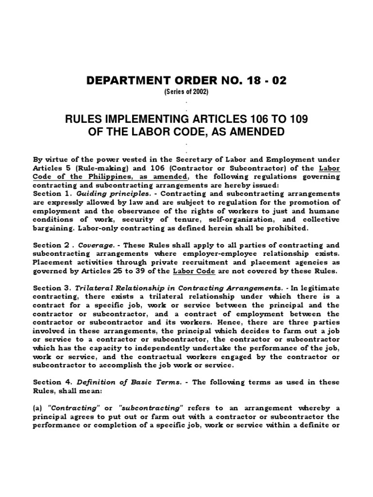 Department Order No 18-02 | PDF