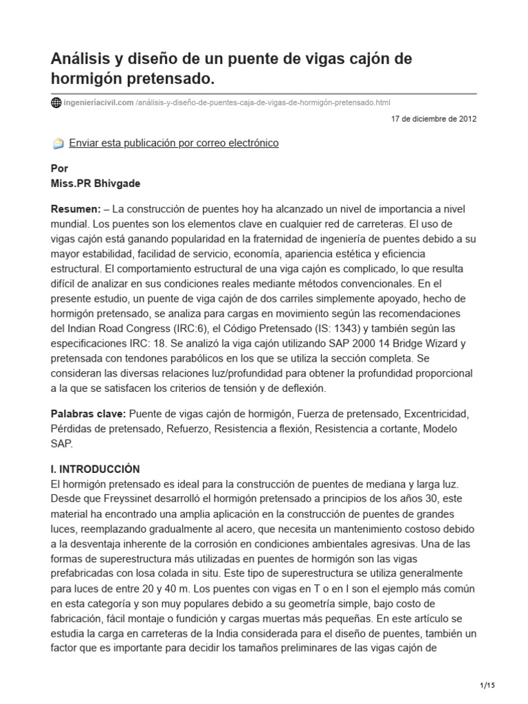 Analysis And Design Of Prestressed Concrete Box Girder Bridge Pdf