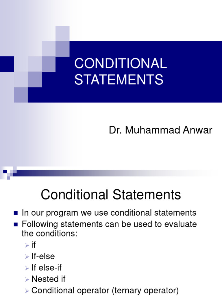 PF 5 - Conditional Statements | PDF | Grammar | Computer Science PF 5 - Conditional Statements | PDF | Grammar | Computer Science