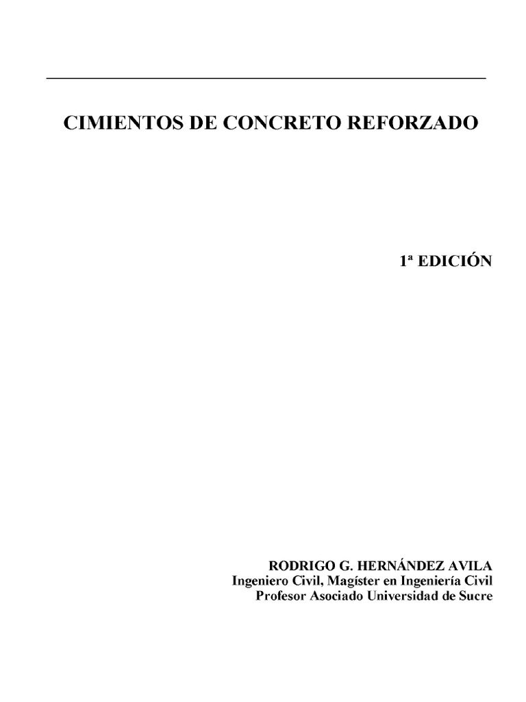 Cimentaciones de Concreto Reforzado Rodrigo Hernandez Avila | PDF | Fundación (Ingeniería ...