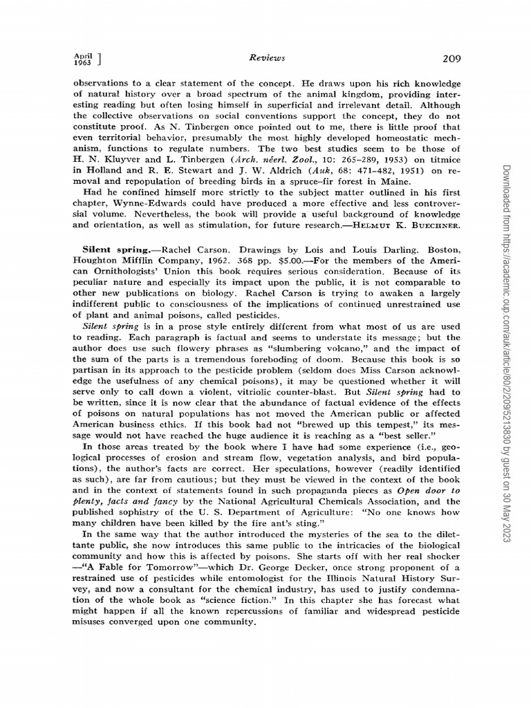 Silent Spring Rachel Carson | PDF | Pesticide