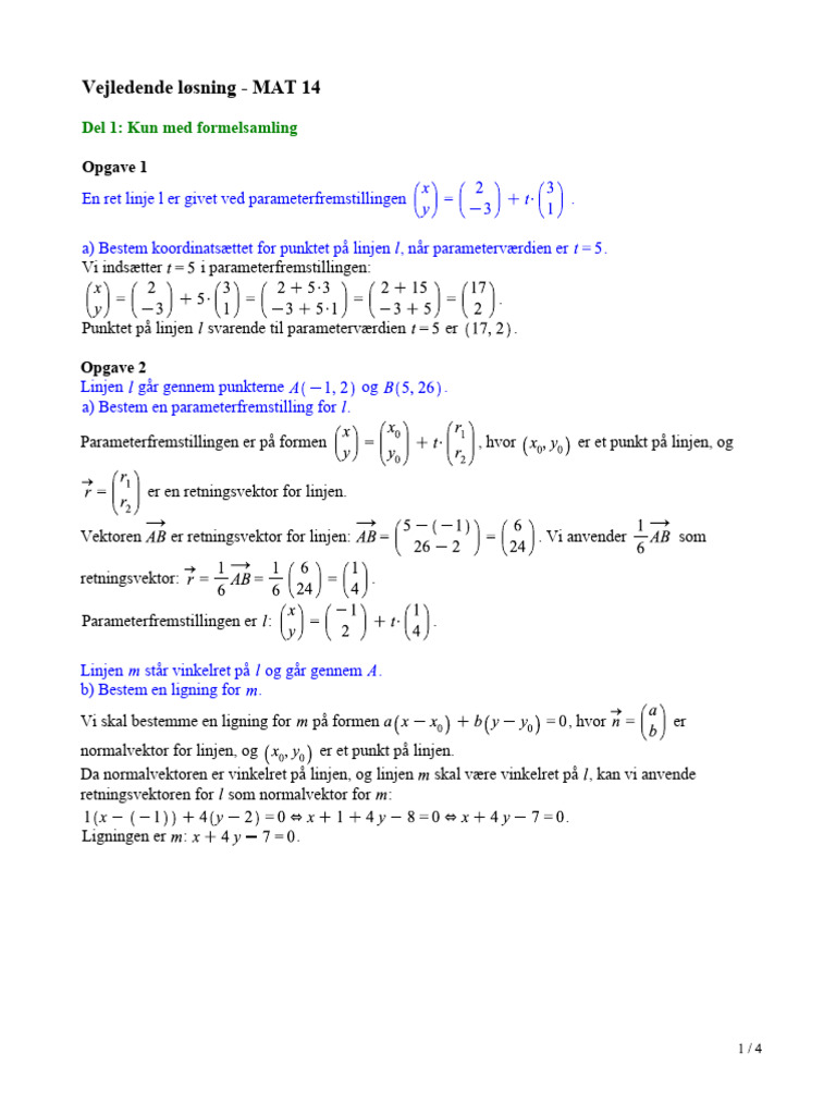 Matematik Eksamen 2014 | PDF
