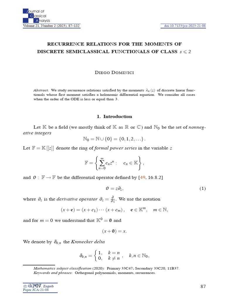 Jca 21 08 | PDF | Recurrence Relation | Special Functions