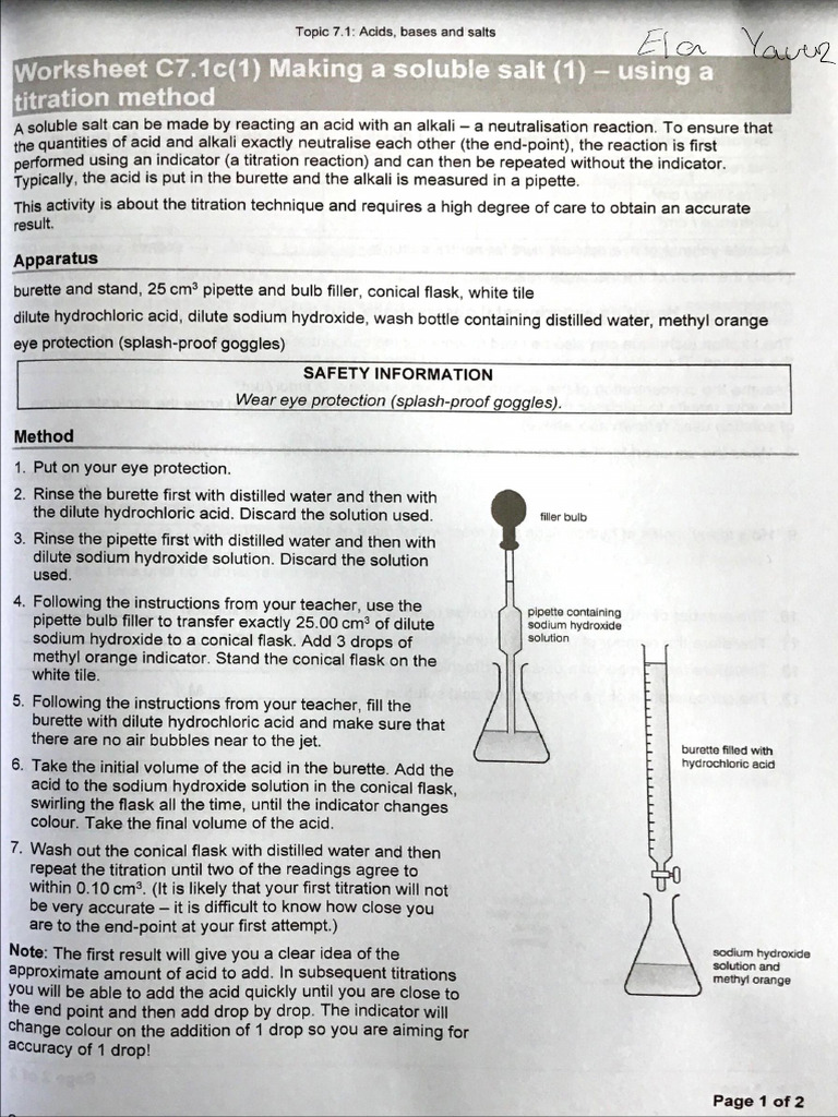 TP8 Titration | PDF | Titration | Chemistry