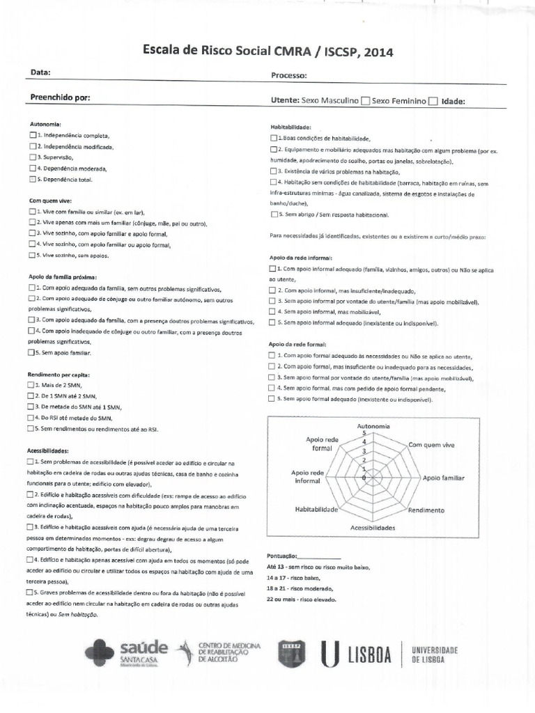 Escala de Avaliação de Risco Social CMRA | PDF