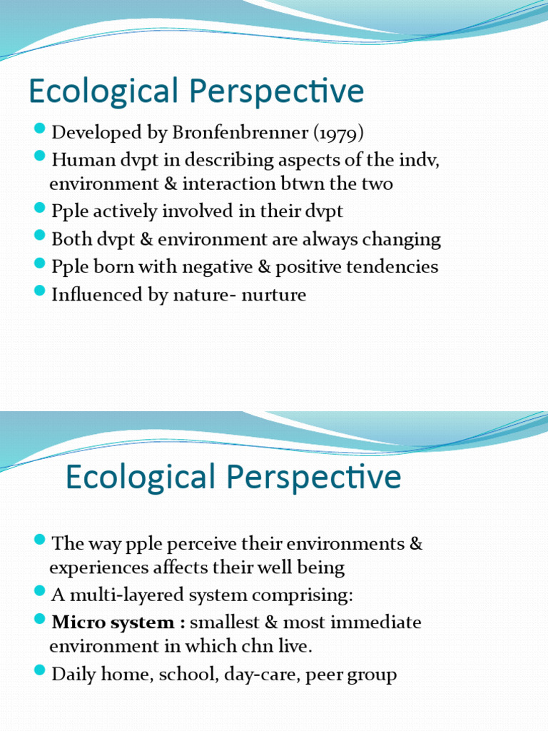 Ecological Perspective | Download Free PDF | Ecology | Systems Theory