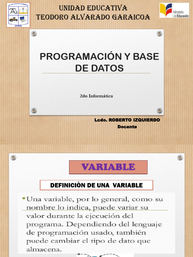 Prog Sem3 2 Bach | PDF | Variable (informática) | Almacenamiento de datos de la computadora