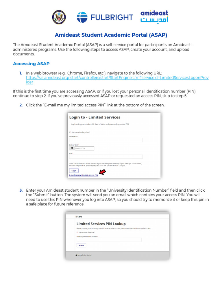 Accessing Amideast Student Portal | PDF | Cyberspace | Computing