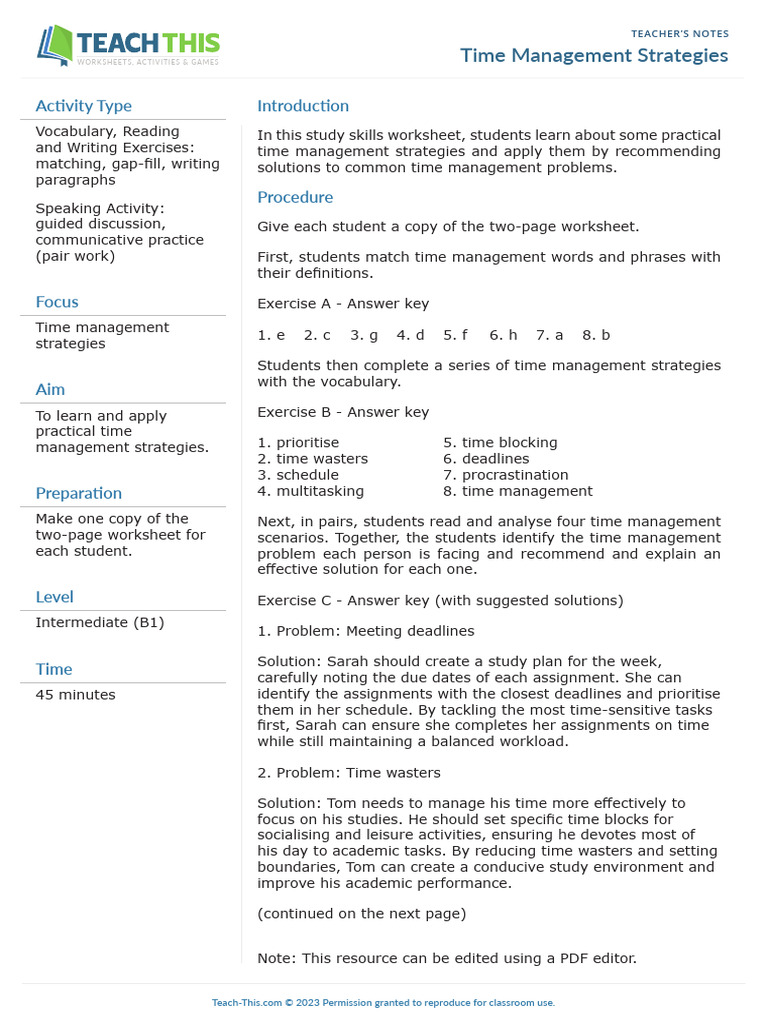 Time Management Strategies | PDF | Procrastination | Professional Skills
