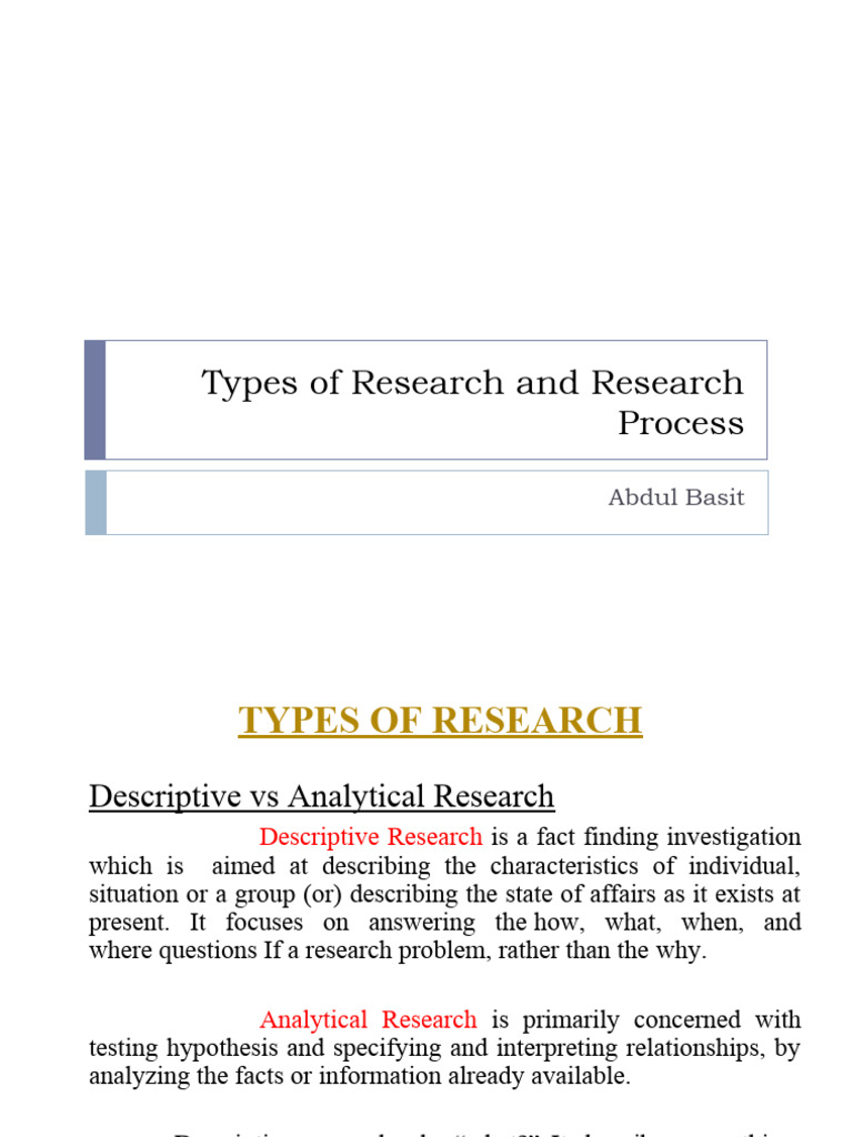 Types of Research and Research Process | PDF | Hypothesis | Quantitative Research