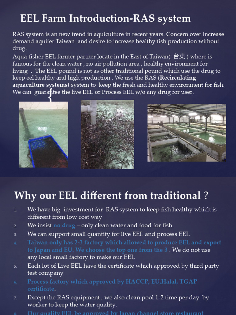 EEL Farm Introduction-RAS System | PDF | Water | Environmental Science