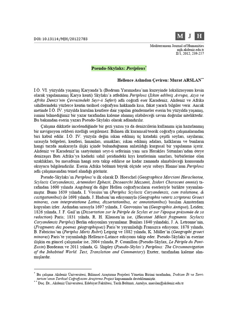 Pseudo-Skylaks - Periplous ( | PDF