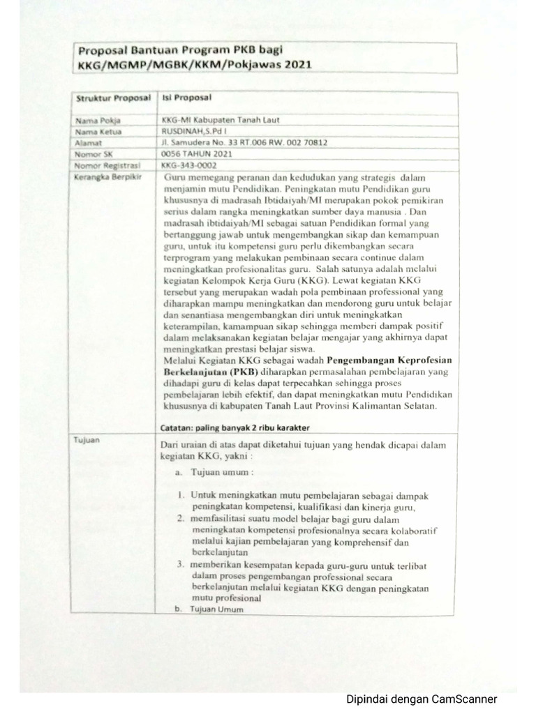 Proposal KKG 1 | PDF