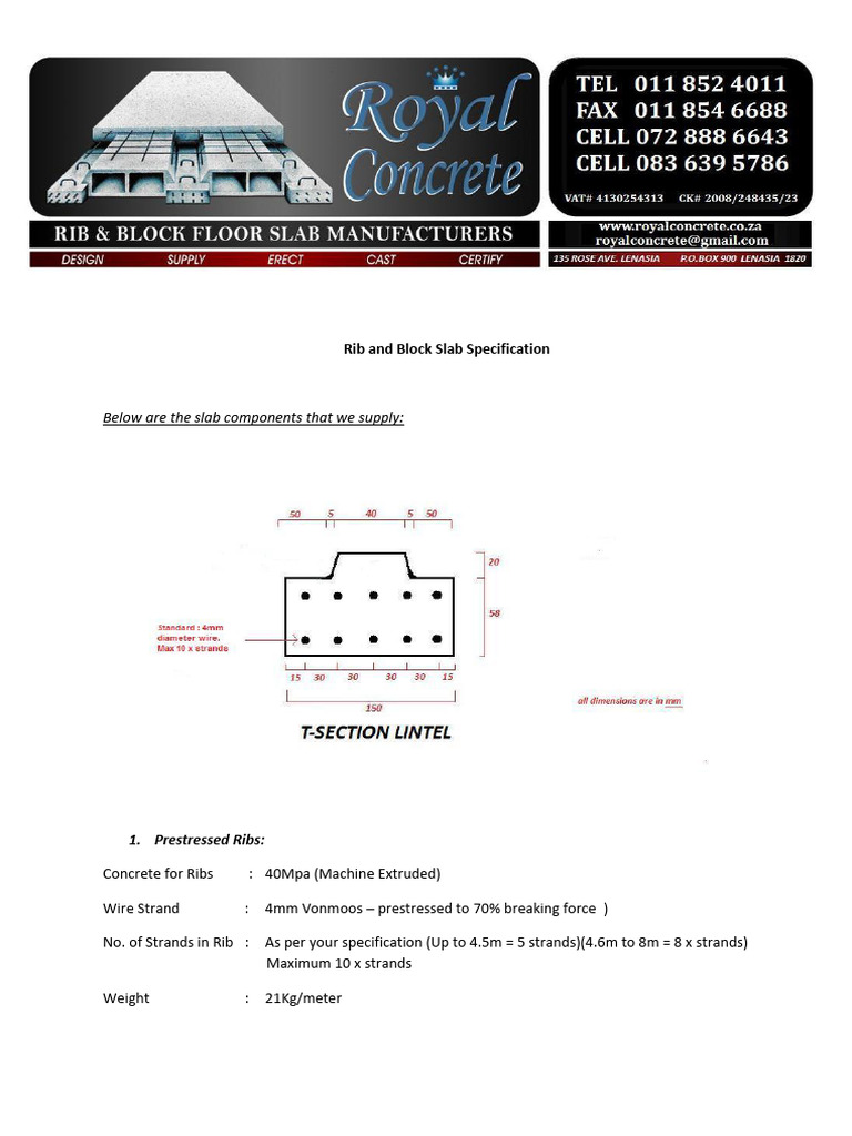 Rib Blocks Specs 1 | PDF