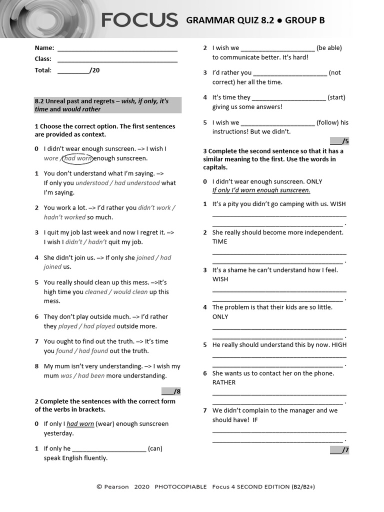 Exercises on Unreal Past and Regrets | PDF | Human Communication ...