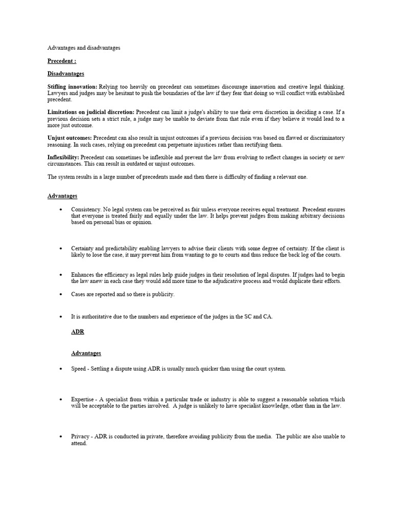 Advantages and Disadvantages | PDF | Alternative Dispute Resolution ... Advantages and Disadvantages | PDF | Alternative Dispute Resolution ...