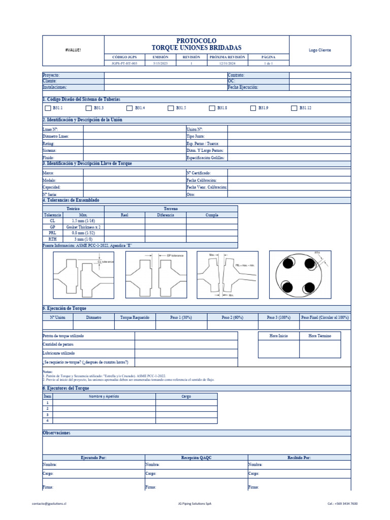 JGPS-PT-HT-003 - R1 - Torque Uniones Bridadas | PDF