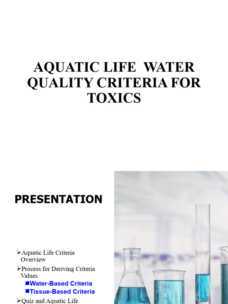 07 AWQC AquaticLife Toxic | PDF | Alkalinity | Salinity