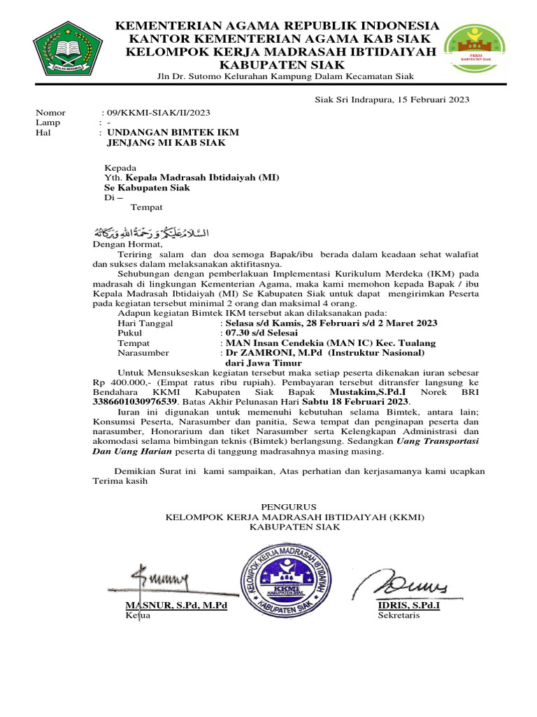 Und Bimtek Ikm Kkmi 2023 | PDF | Sains & Matematika