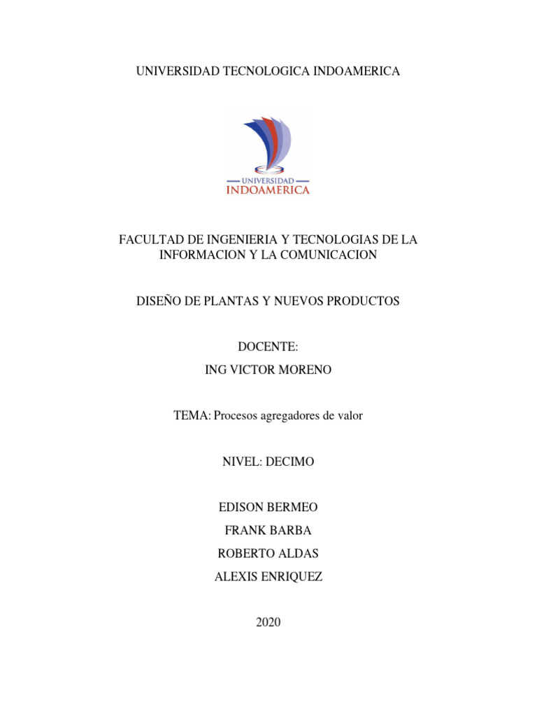 Procesos Agregadores de Valor - V1 | PDF | Alimentos | Calidad (comercial)