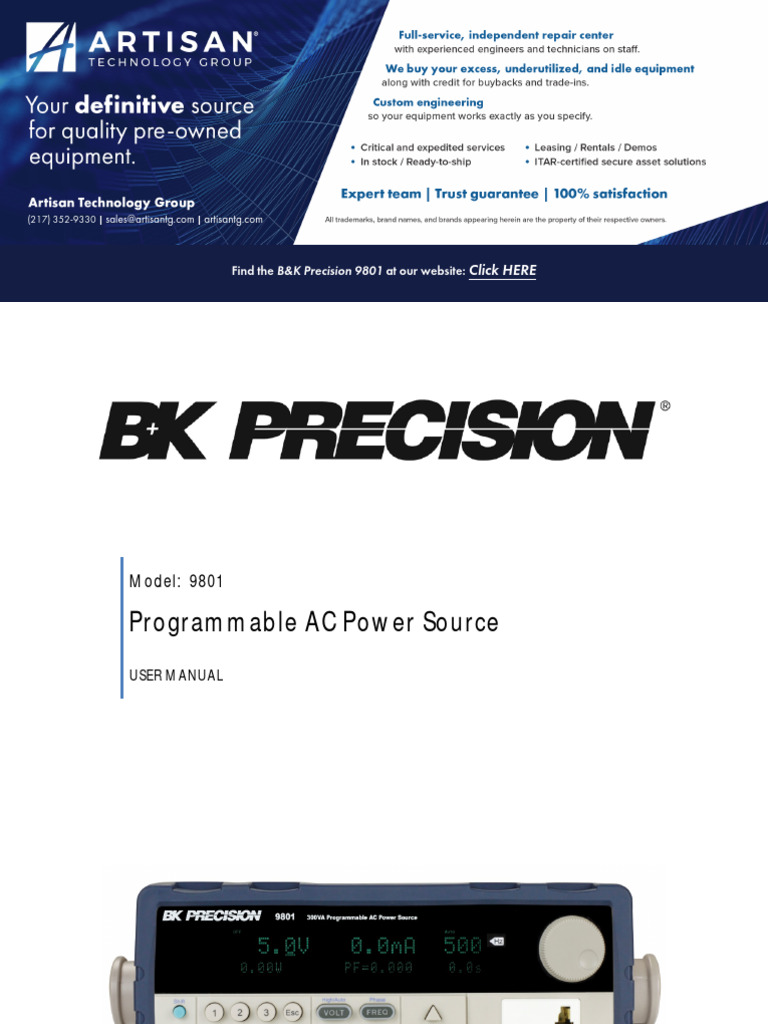 B K Precision 9801 Manual 2019522145356 | PDF | Power Supply | Mains ...
