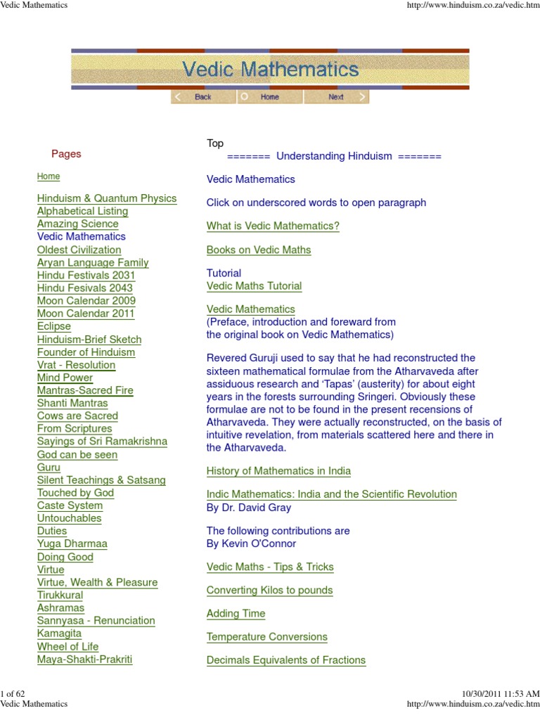 Vedic Mathematics | PDF | Multiplication | Yoga