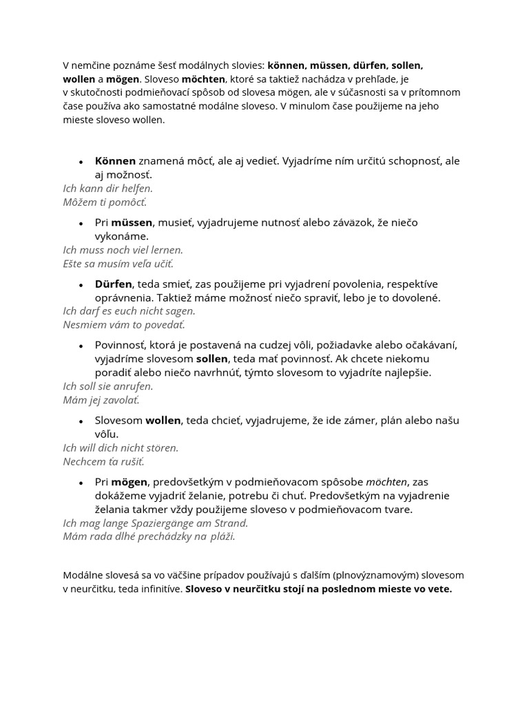 Modalne Slovesa | PDF