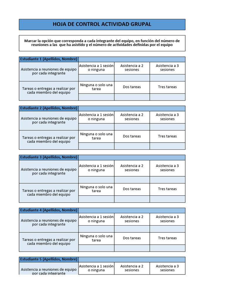 Hoja de Control | PDF