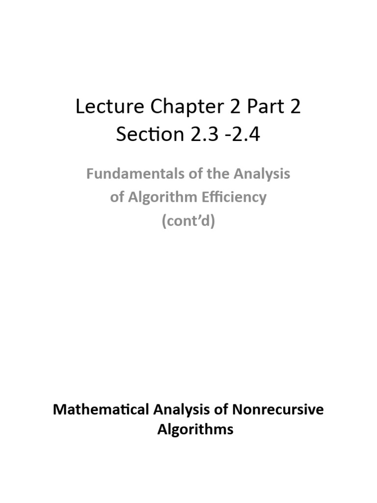 Lecture Chapter 2 Part 2 | PDF | Function (Mathematics) | Recurrence Relation