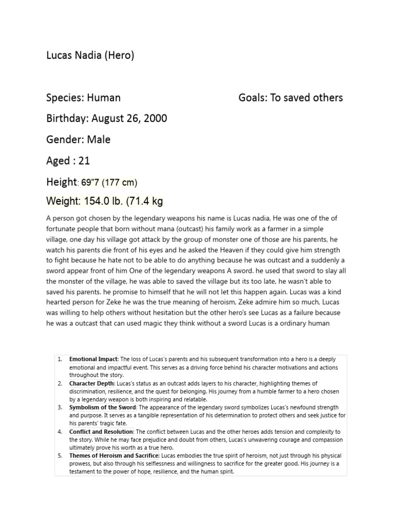 Arcadia Characters | PDF | Hero | Psychological Resilience