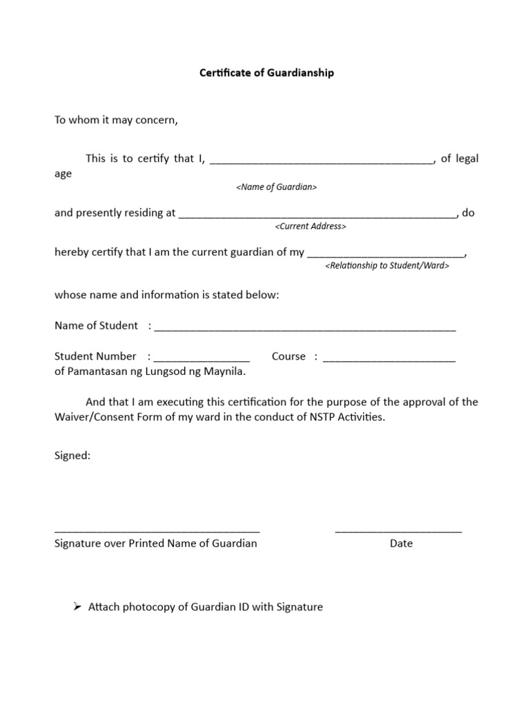 Certificate of Guardianship | PDF | Law