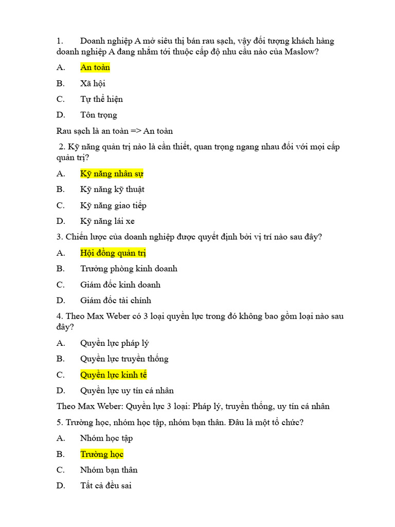 Đề cương QTH | PDF