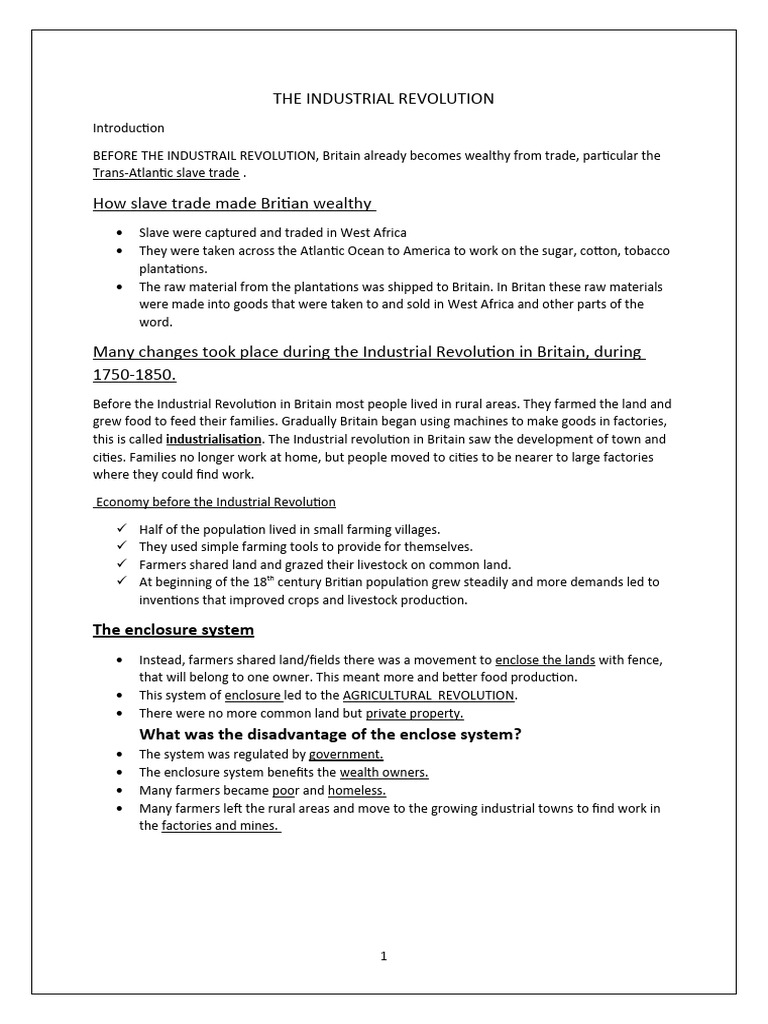 Impact of the Industrial Revolution in Britain | PDF | Industrial ...