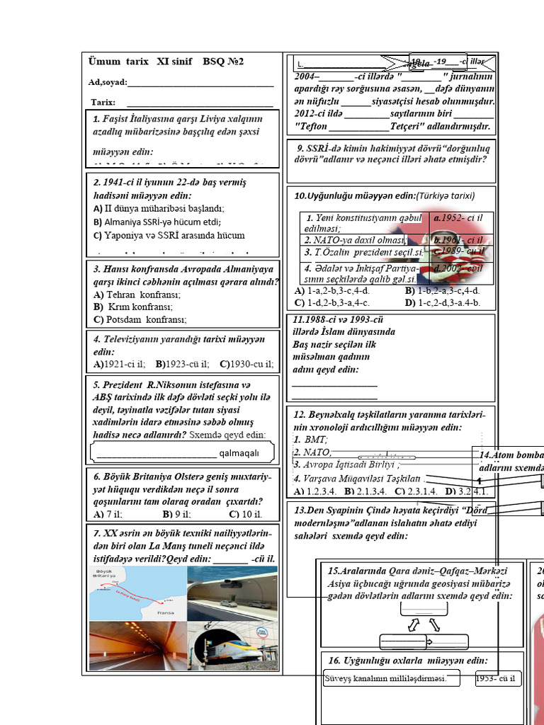 Ümum Tarix XI Sinif BSQ 2 | PDF