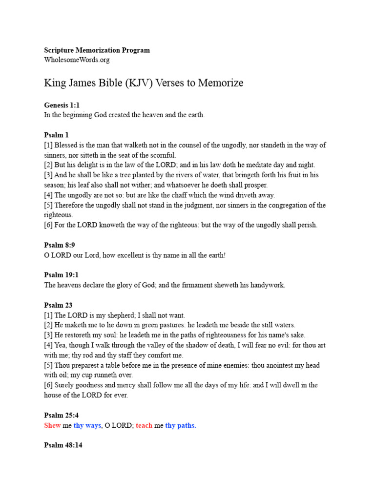 KJV Bible Verse - Memorization | Download Free PDF | Eternal Life ...