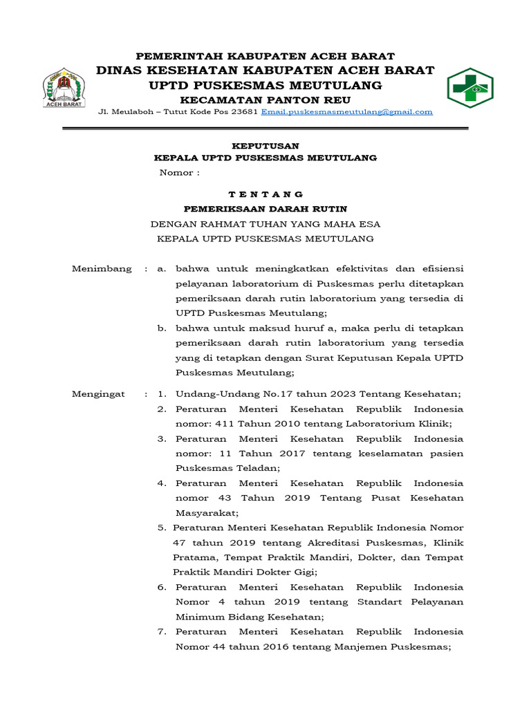 SK Pemeriksaan Darah Rutin | PDF | Kesehatan Holistik | Sains & Matematika