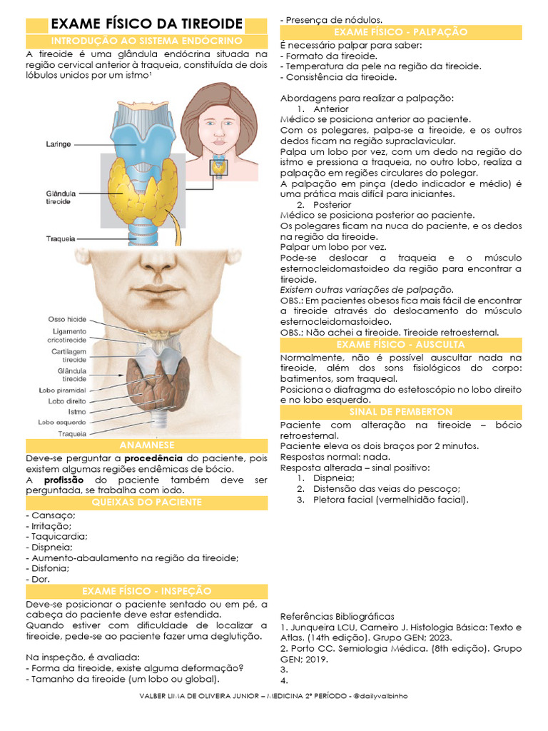 Exame Fisico Tireoide | PDF | Tireoide | Anatomia humana